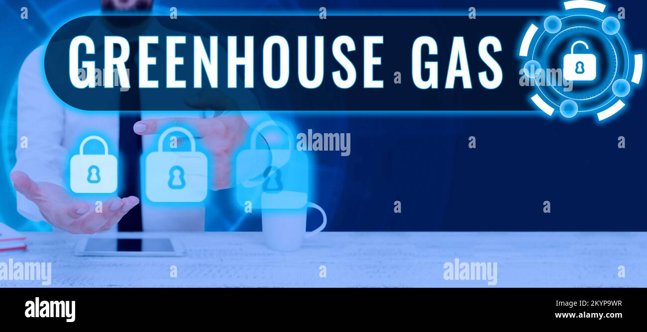 Handwriting text Greenhouse Gas. Business approach carbon dioxide ...