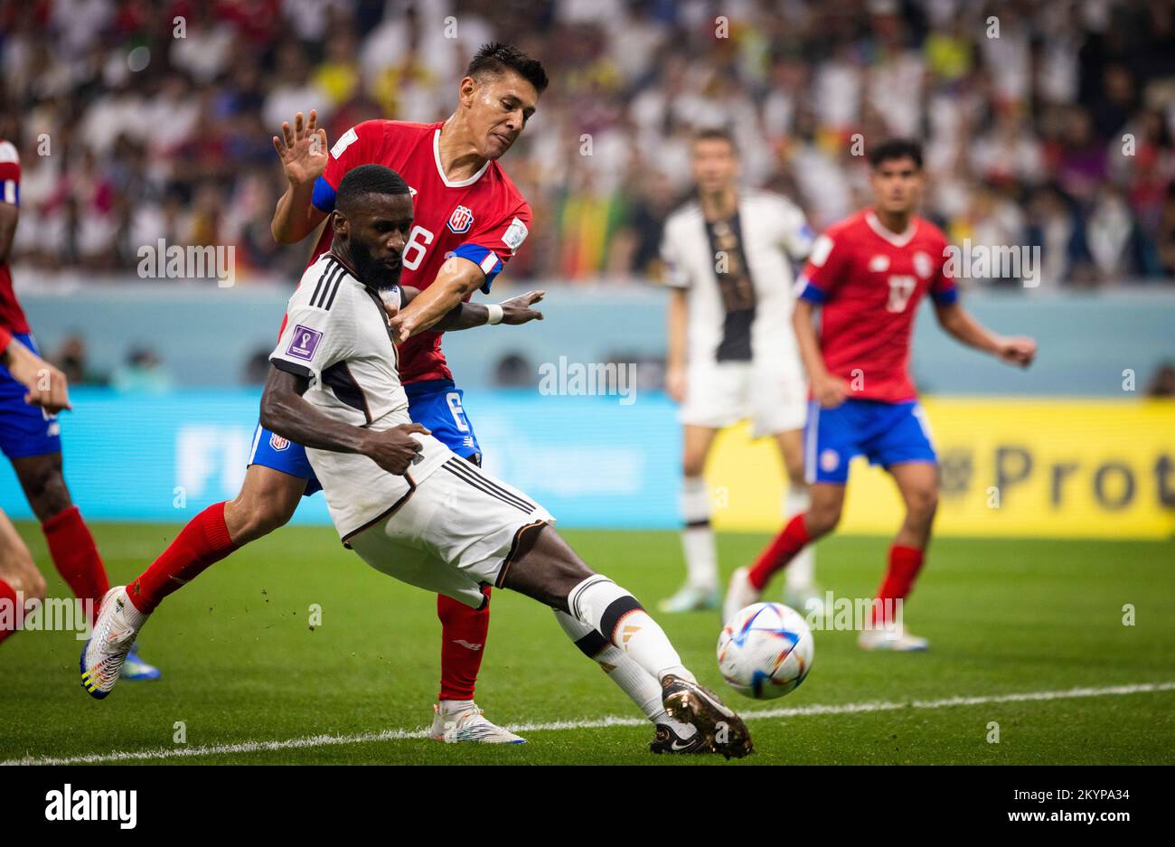 Doha, Qatar. 1st Dec, 2022. Antonio Rüdiger (Deutschland), Oscar Duarte ...
