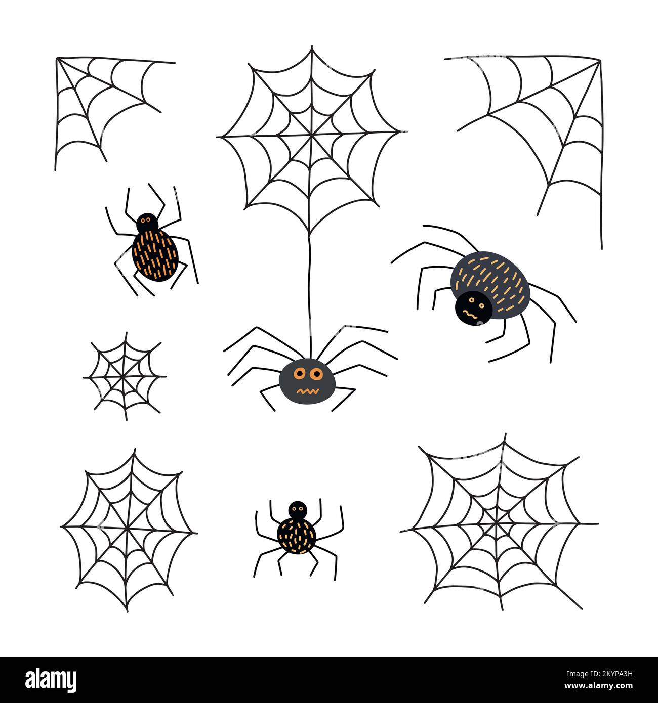 Spiders and web vector set Stock Vector Image & Art - Alamy