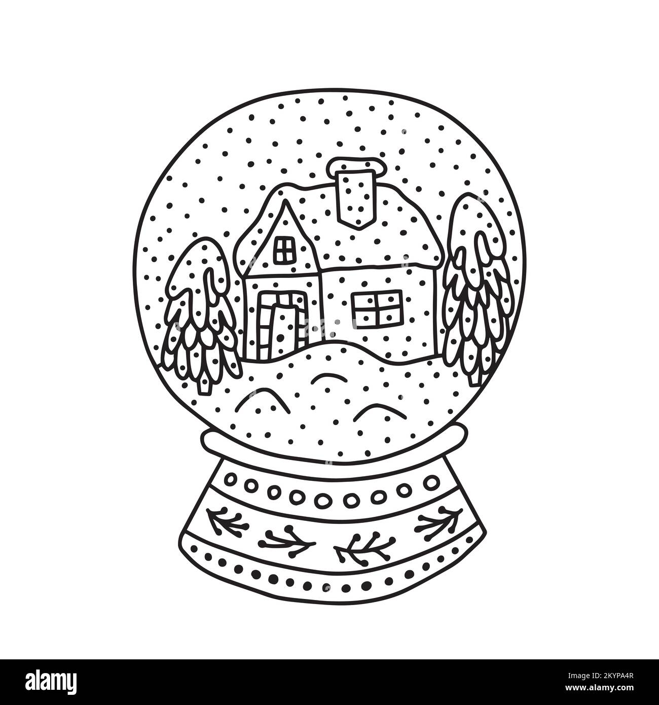 Hand drawn vector glass snow globe Stock Vector Image & Art - Alamy