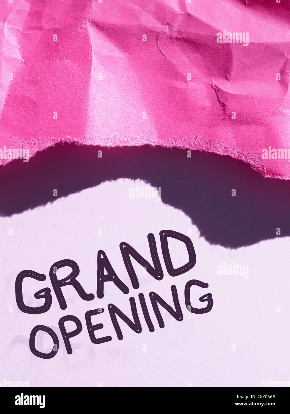 Hand writing sign Grand Opening. Concept meaning Ribbon Cutting New ...