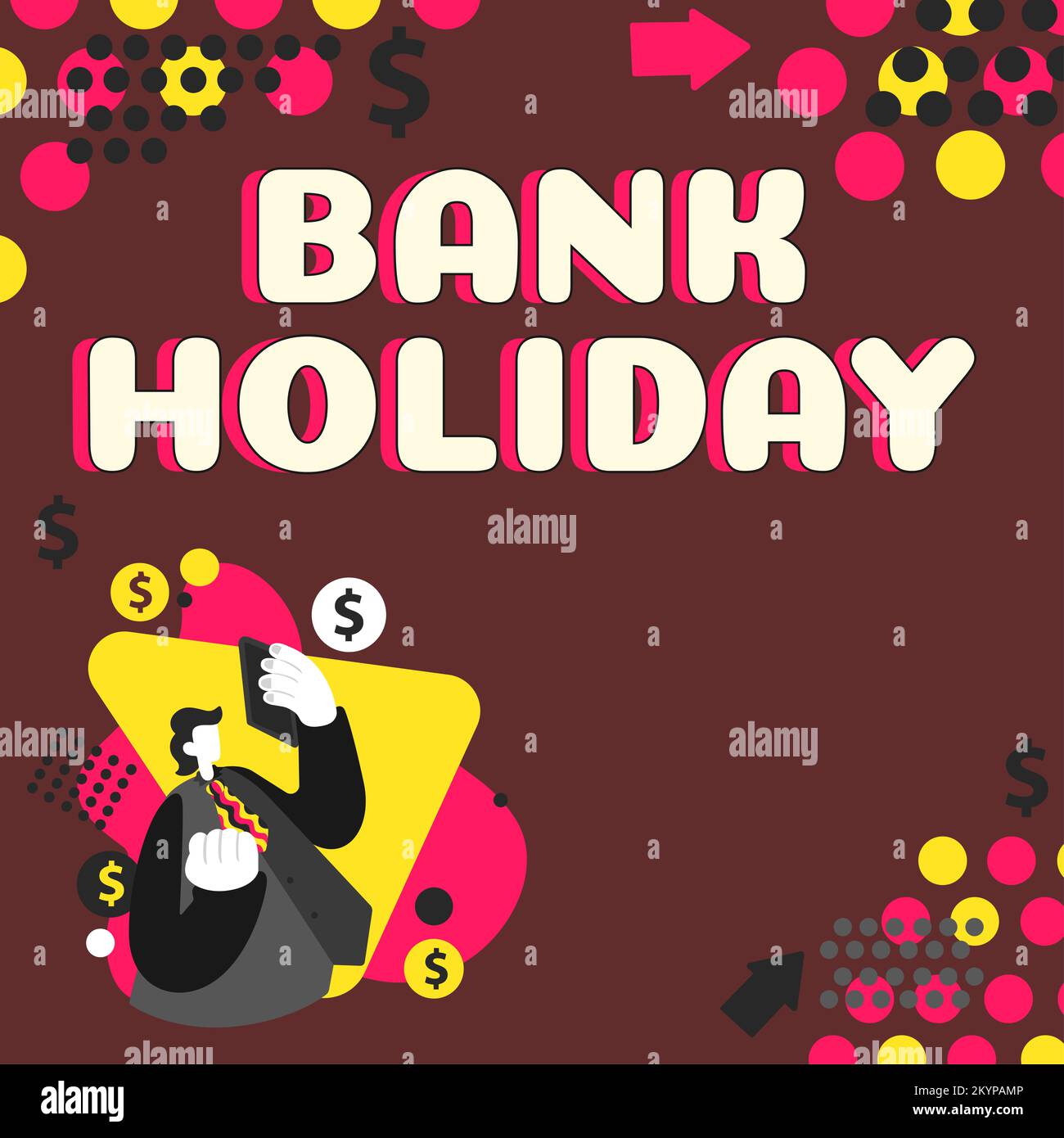 Writing displaying text Bank Holiday. Word Written on A day on which ...