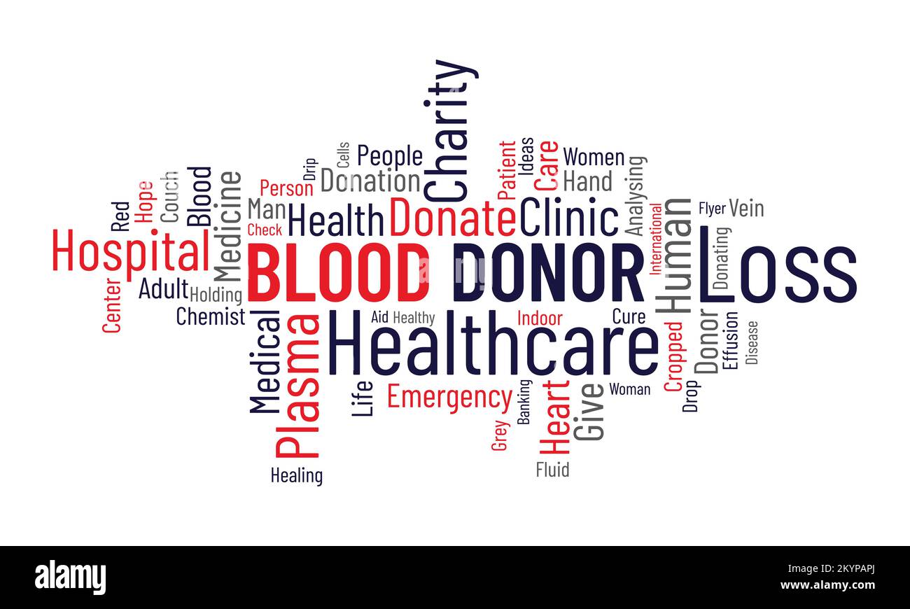 Blood Donor world cloud background. Health awareness Vector ...