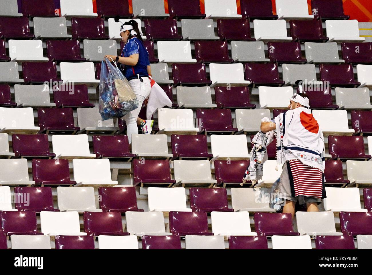 Japan fans clean up after the match hi-res stock photography and images ...
