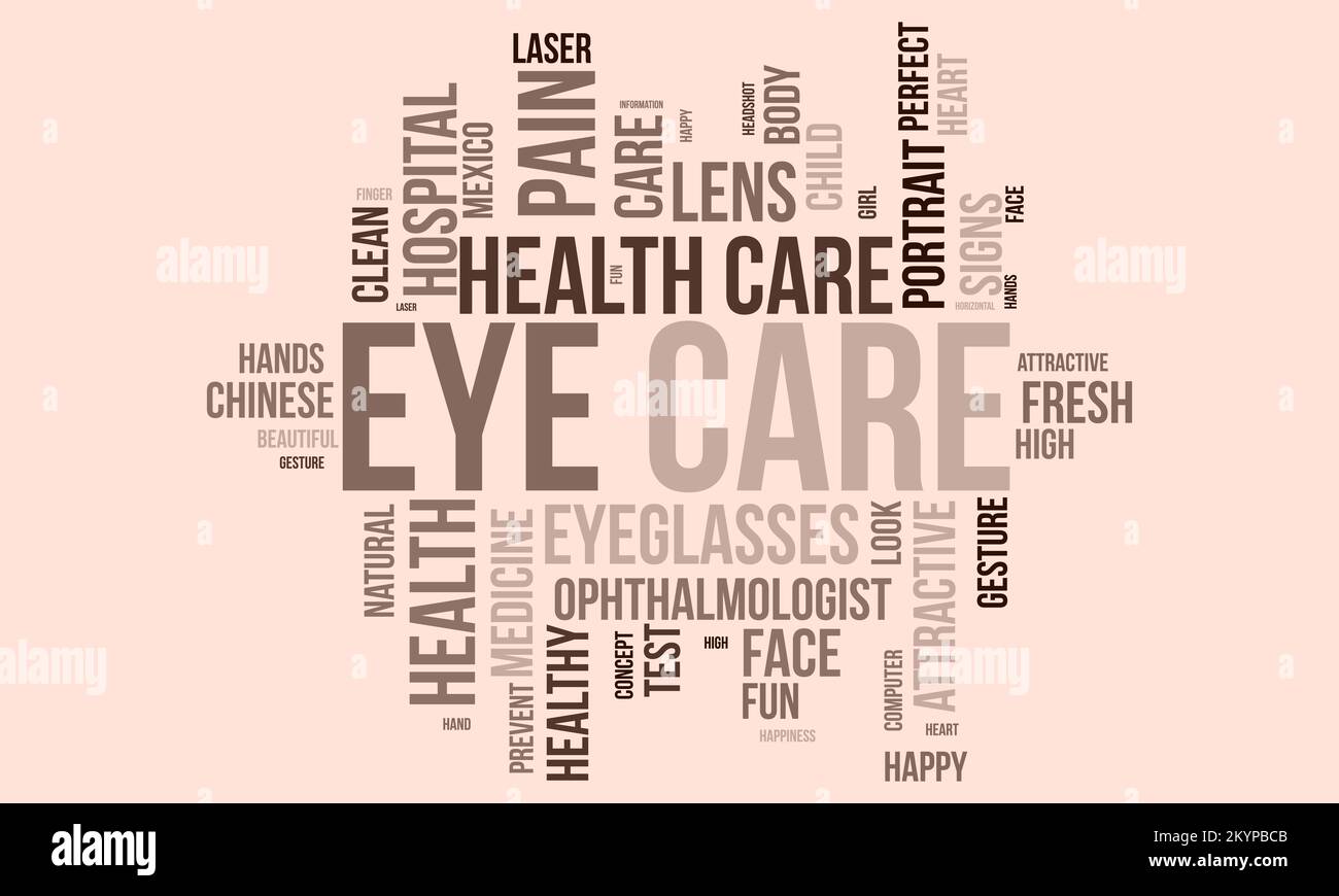 Eye Care world cloud background. Health awareness Vector illustration ...