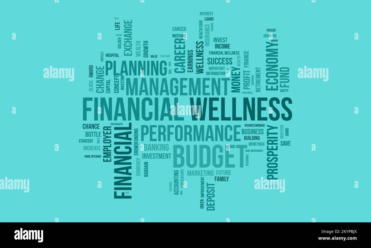 Financial Wellness world cloud background. Lifestyle awareness Vector ...