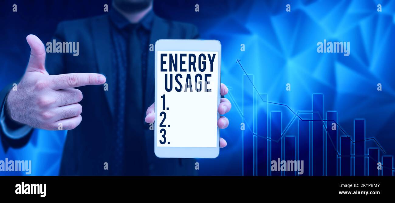 Inspiration showing sign Energy Usage. Concept meaning Amount of energy ...