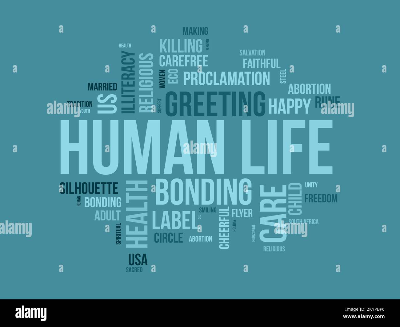 Human Life World Cloud Background Appreciation Awareness Vector Illustration Design Concept