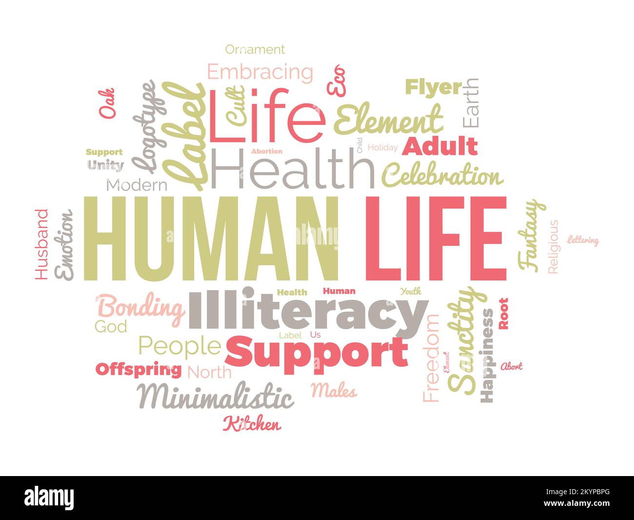 Human Life world cloud background. Appreciation awareness Vector illustration design concept ...