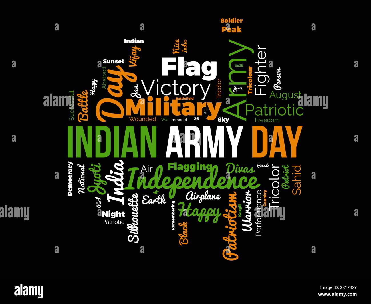 Indian Army Day world cloud background. Military awareness Vector ...