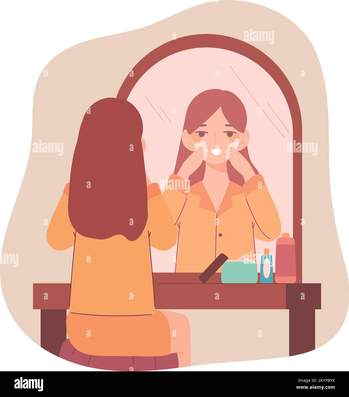 Female applying moisturizing face Cut Out Stock Images & Pictures - Alamy