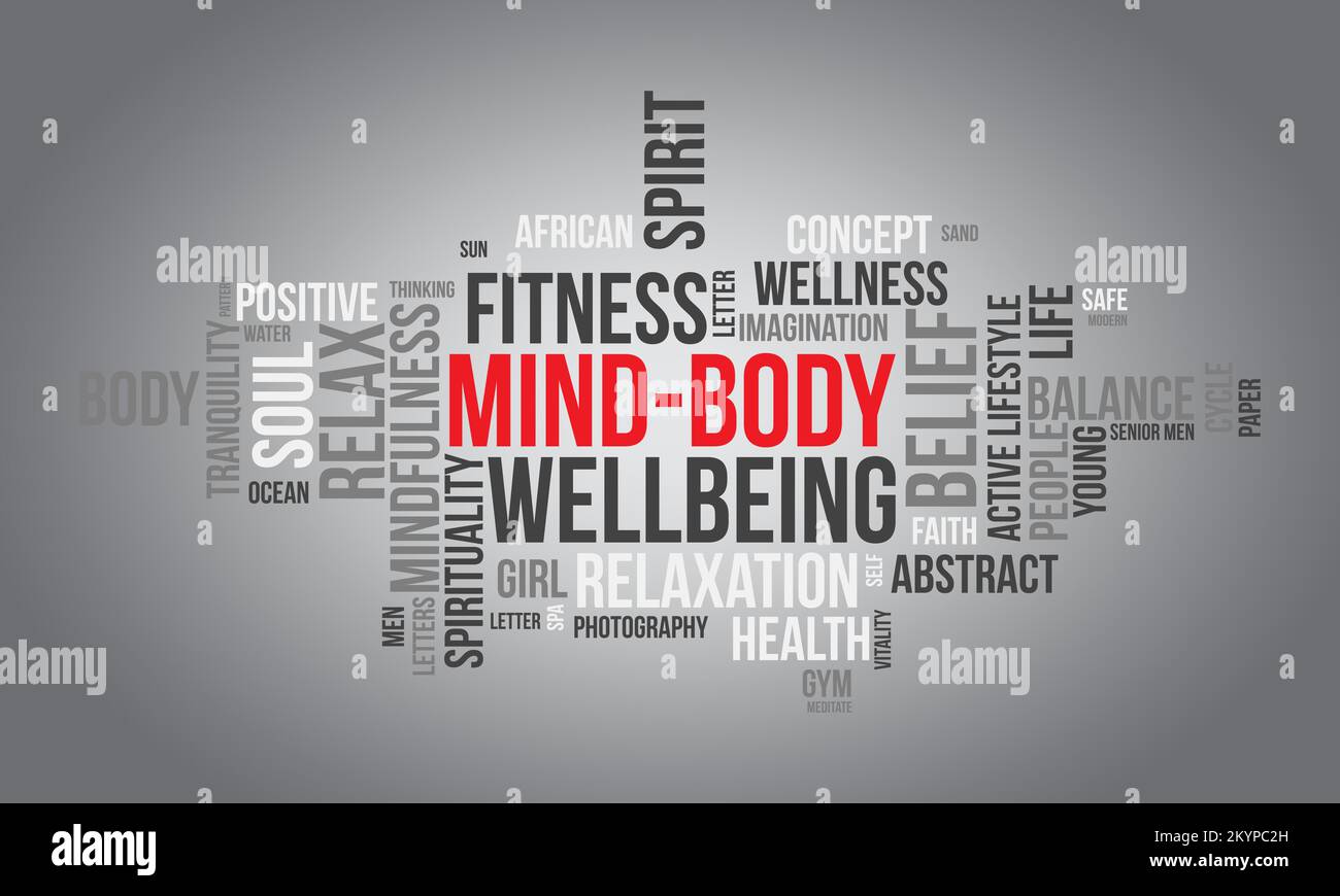 Mind-Body word cloud background. Mental Health awareness Vector ... Mind-Body word cloud background. Mental Health awareness Vector ...