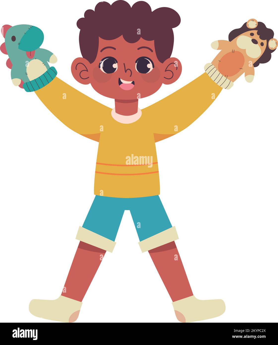 Children playing with puppets Stock Vector Images - Alamy