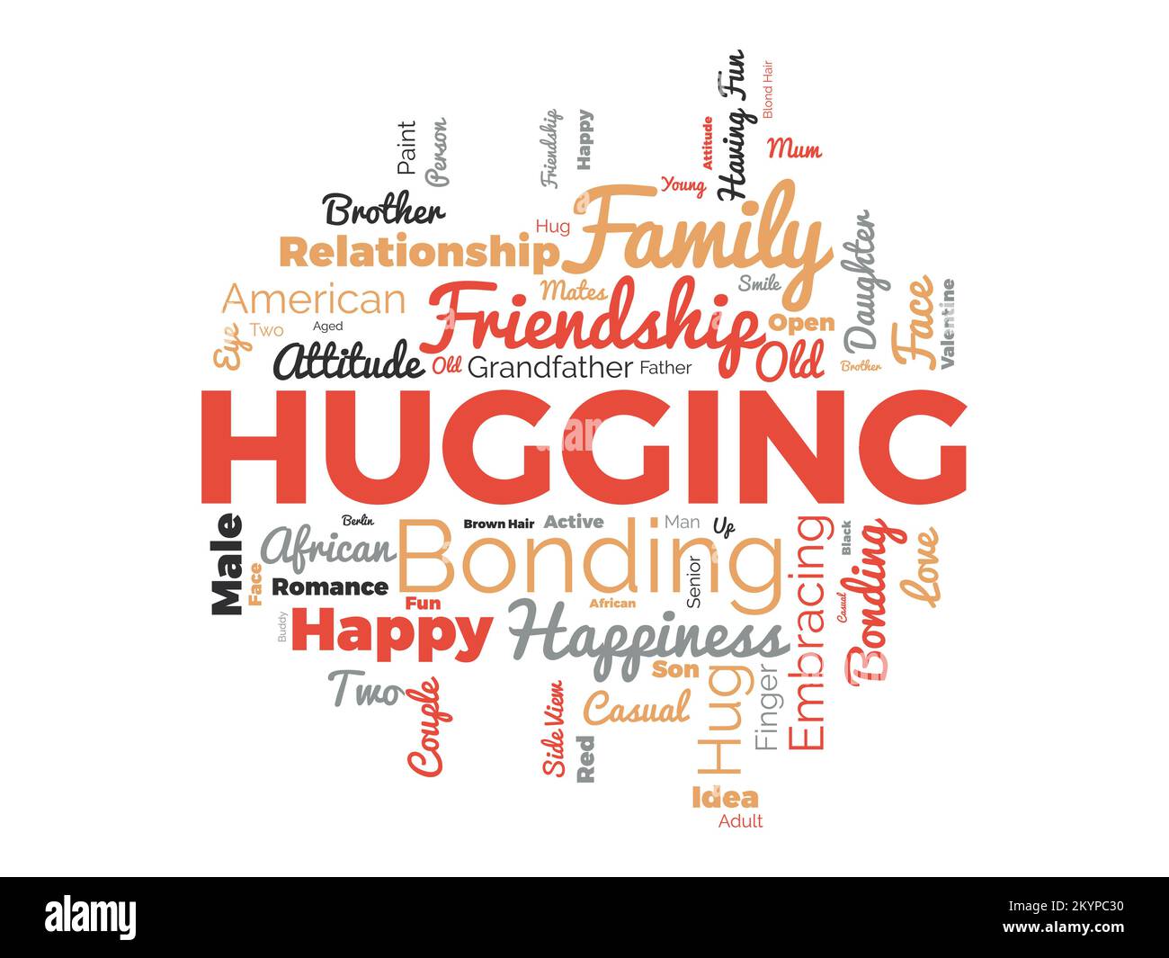 Hugging word cloud background. Relationship awareness Vector ...