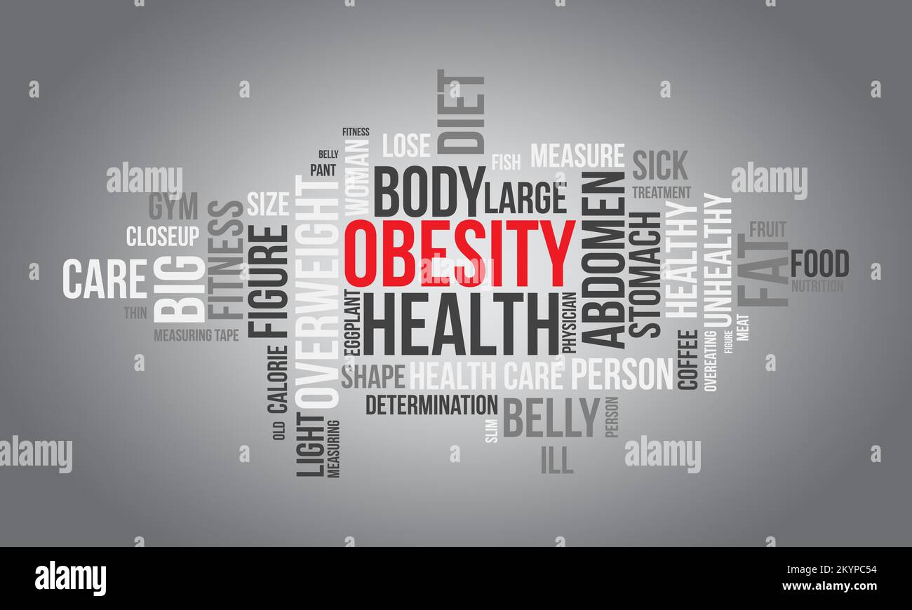 Obesity word cloud background. Health awareness Vector illustration ...