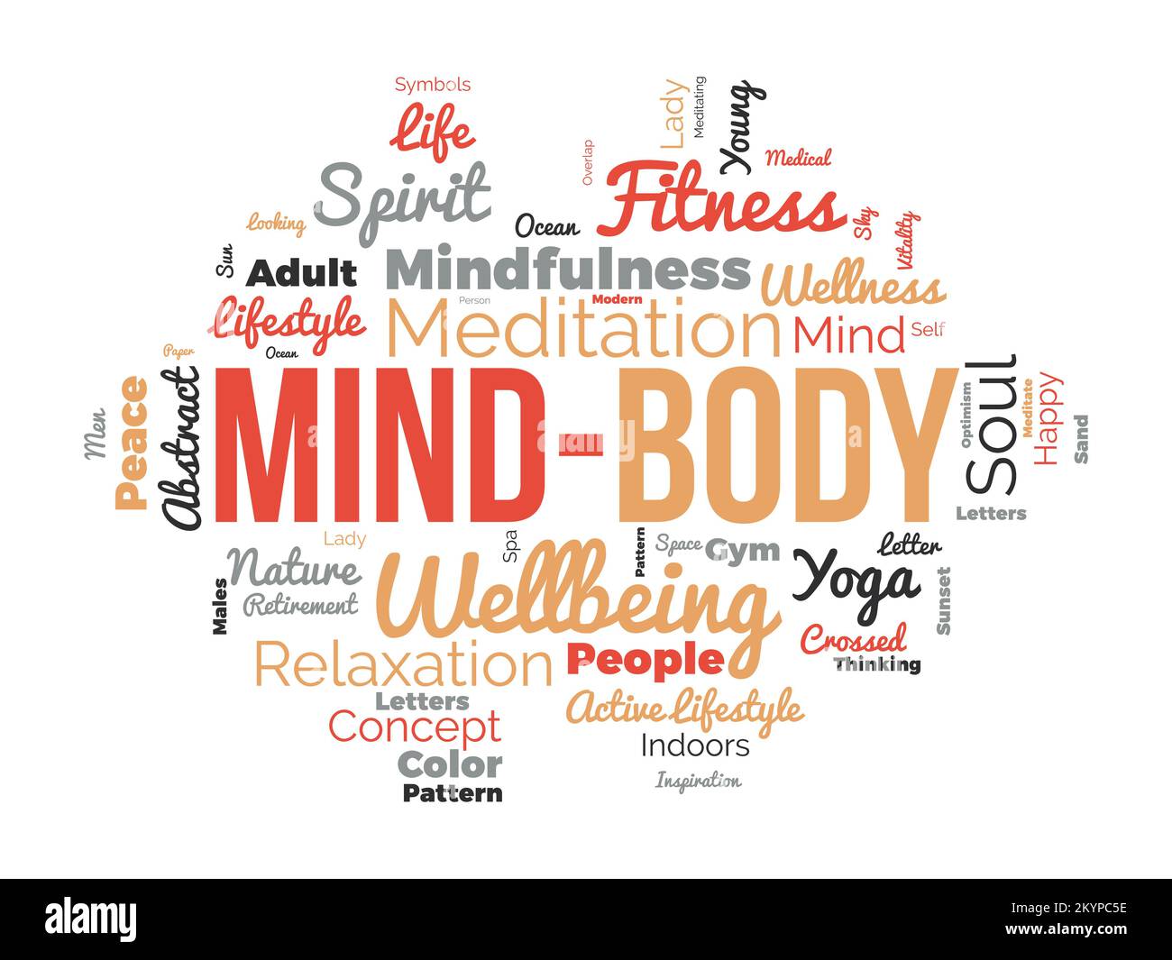 Mind-Body word cloud background. Mental Health awareness Vector ...