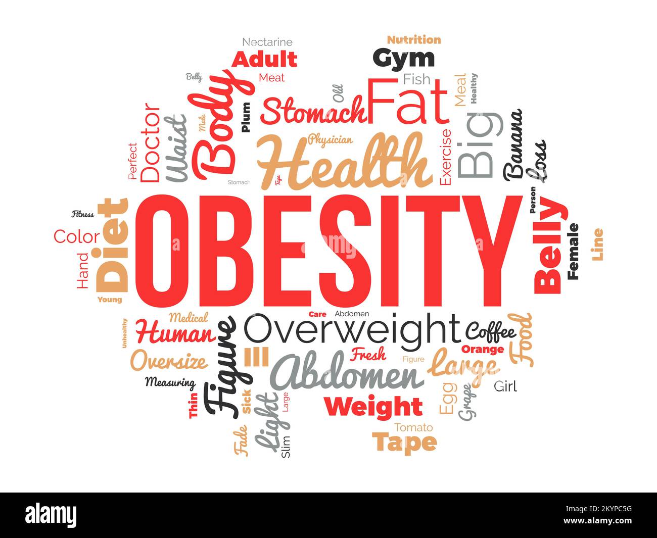 Obesity word cloud background. Health awareness Vector illustration ...