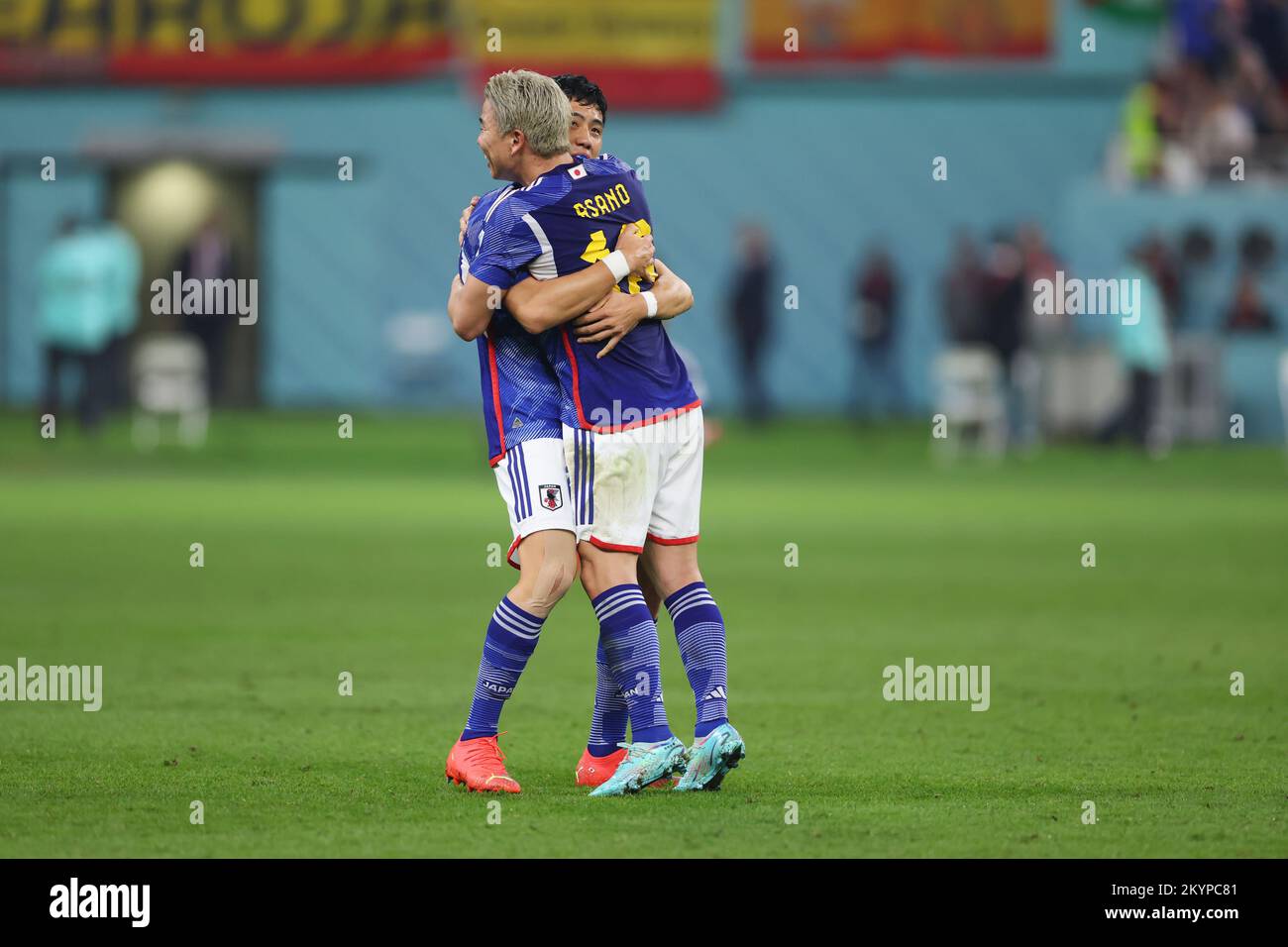 Al Rayyan, Qatar. 1st Dec, 2022. Takuma Asano & Wataru Endo (JPN ...