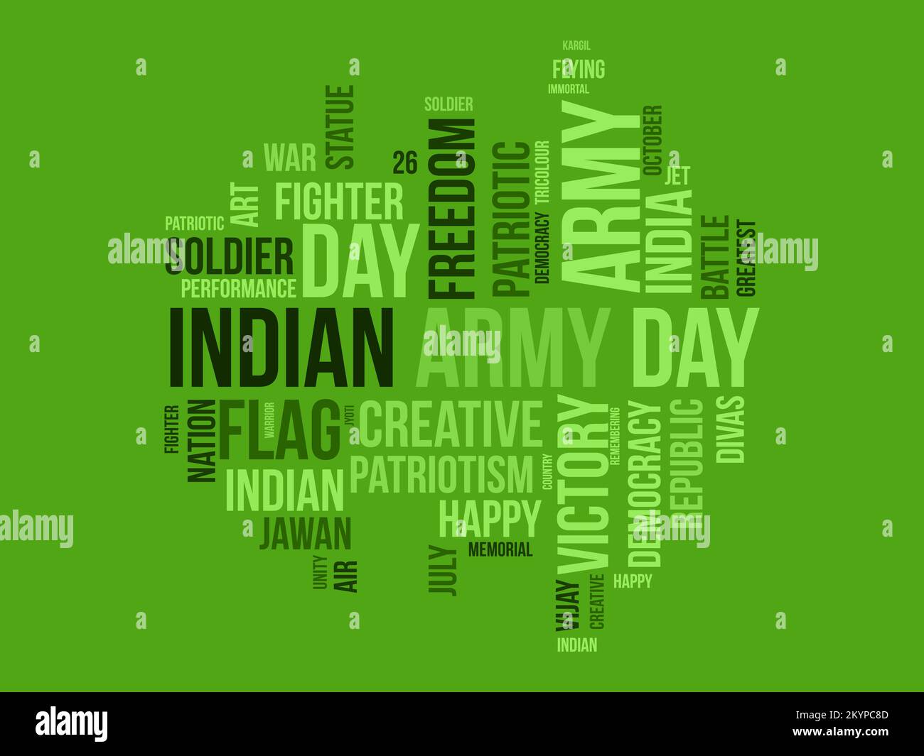 Indian Army Day word cloud background. Military awareness Vector ...