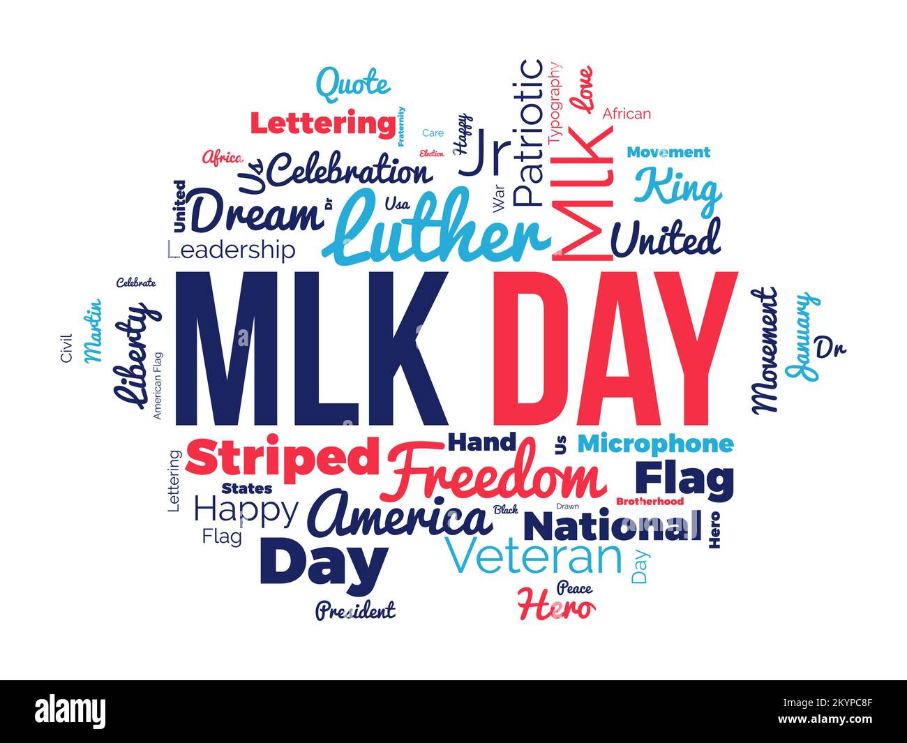 Mlk Day word cloud background. Historical awareness Vector illustration ...