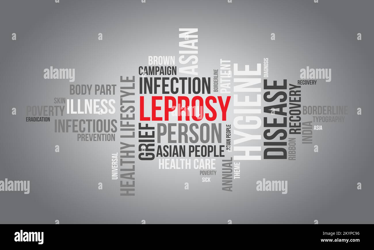 Leprosy word cloud background. Health awareness Vector illustration ...