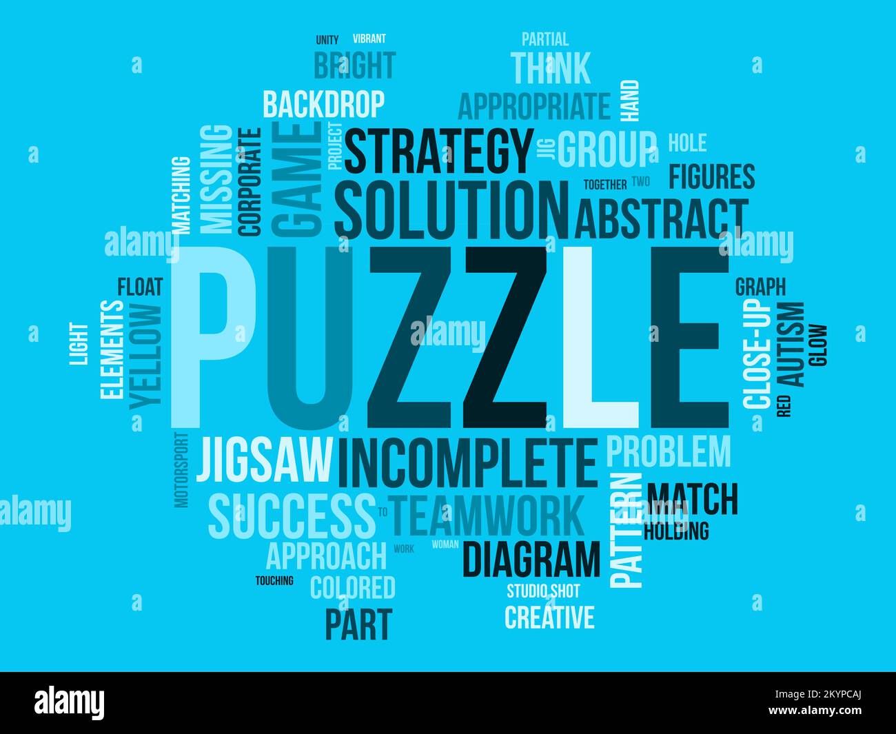 Puzzle word cloud background. Activities awareness Vector illustration design concept Stock ...