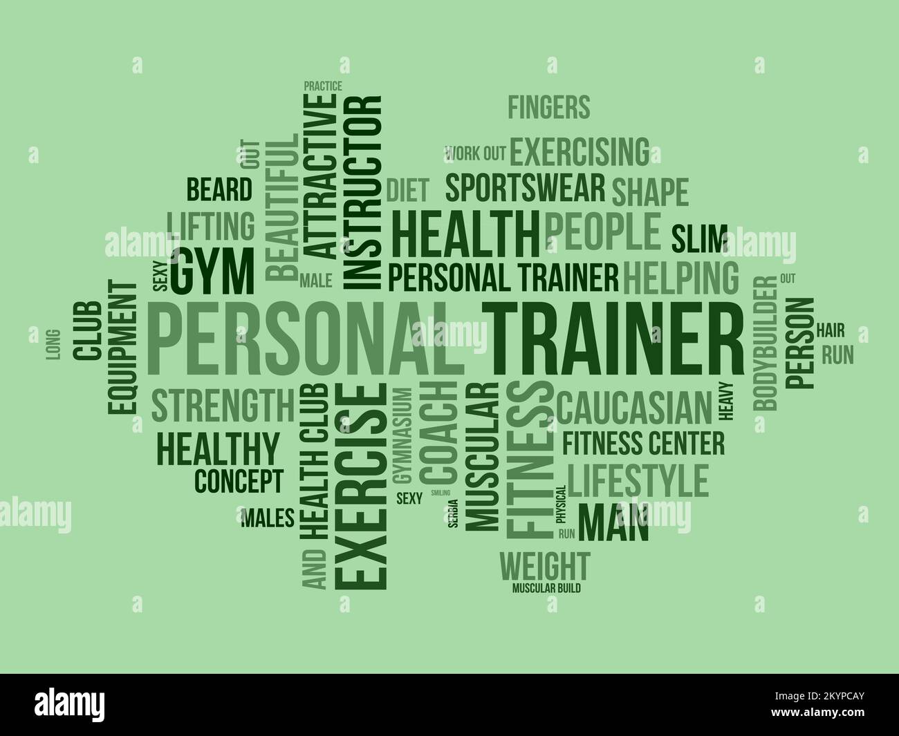 Personal Trainer word cloud background. Sports Health awareness Vector ...