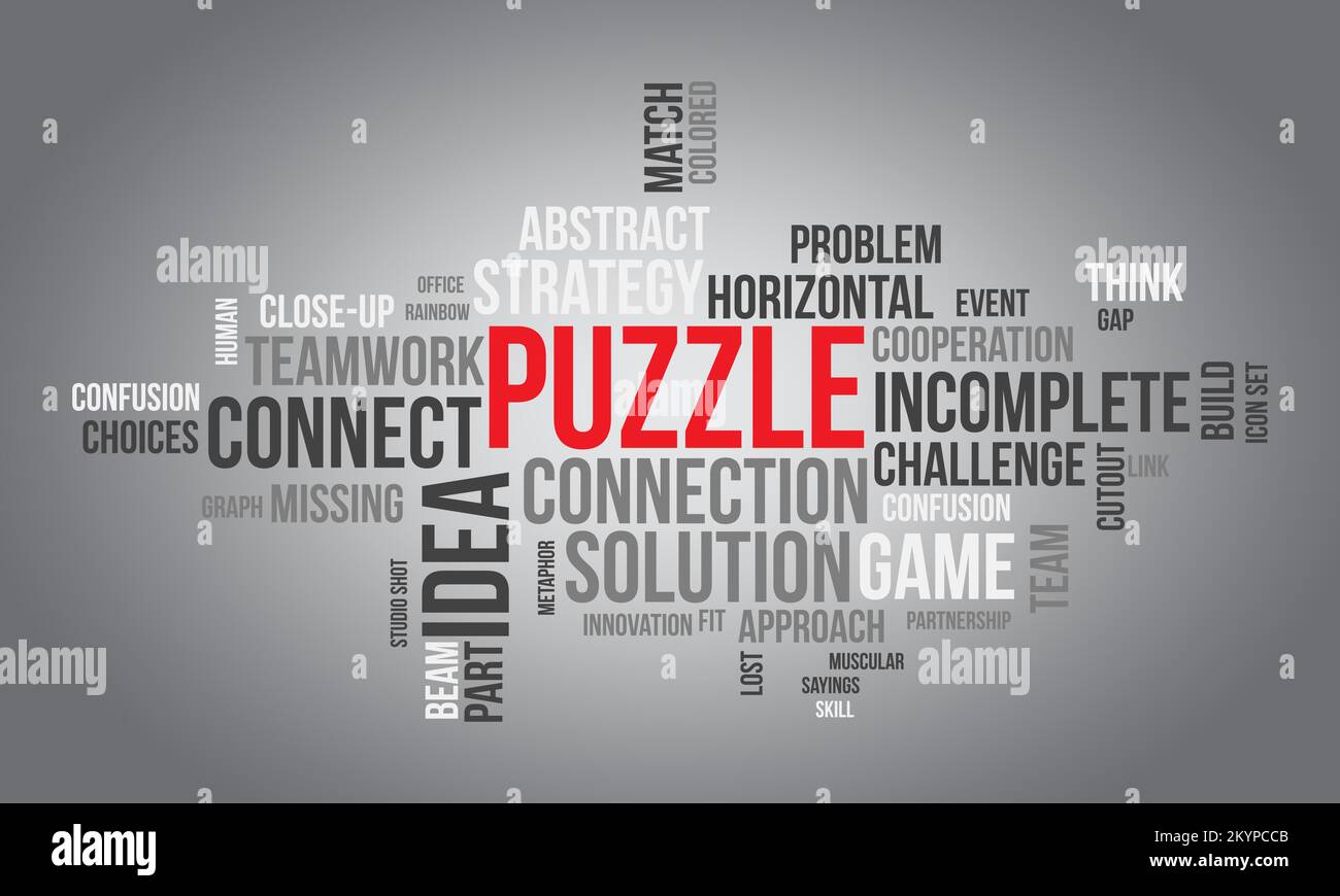 Puzzle word cloud background. Activities awareness Vector illustration ...