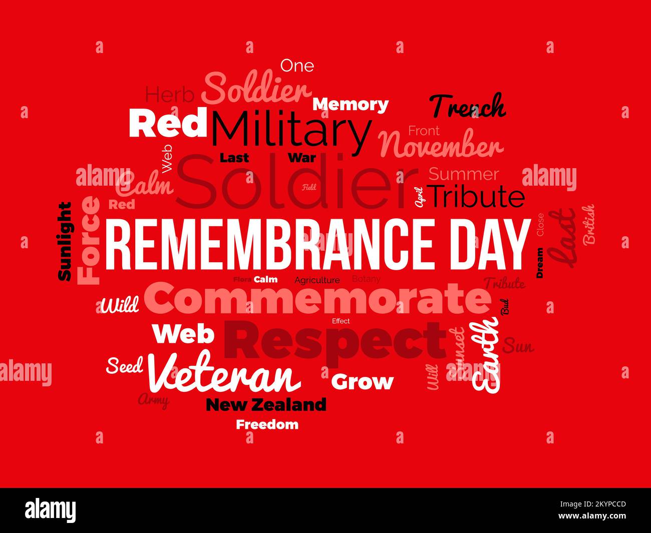Remembrance Day word cloud background. Federal awareness Vector ...
