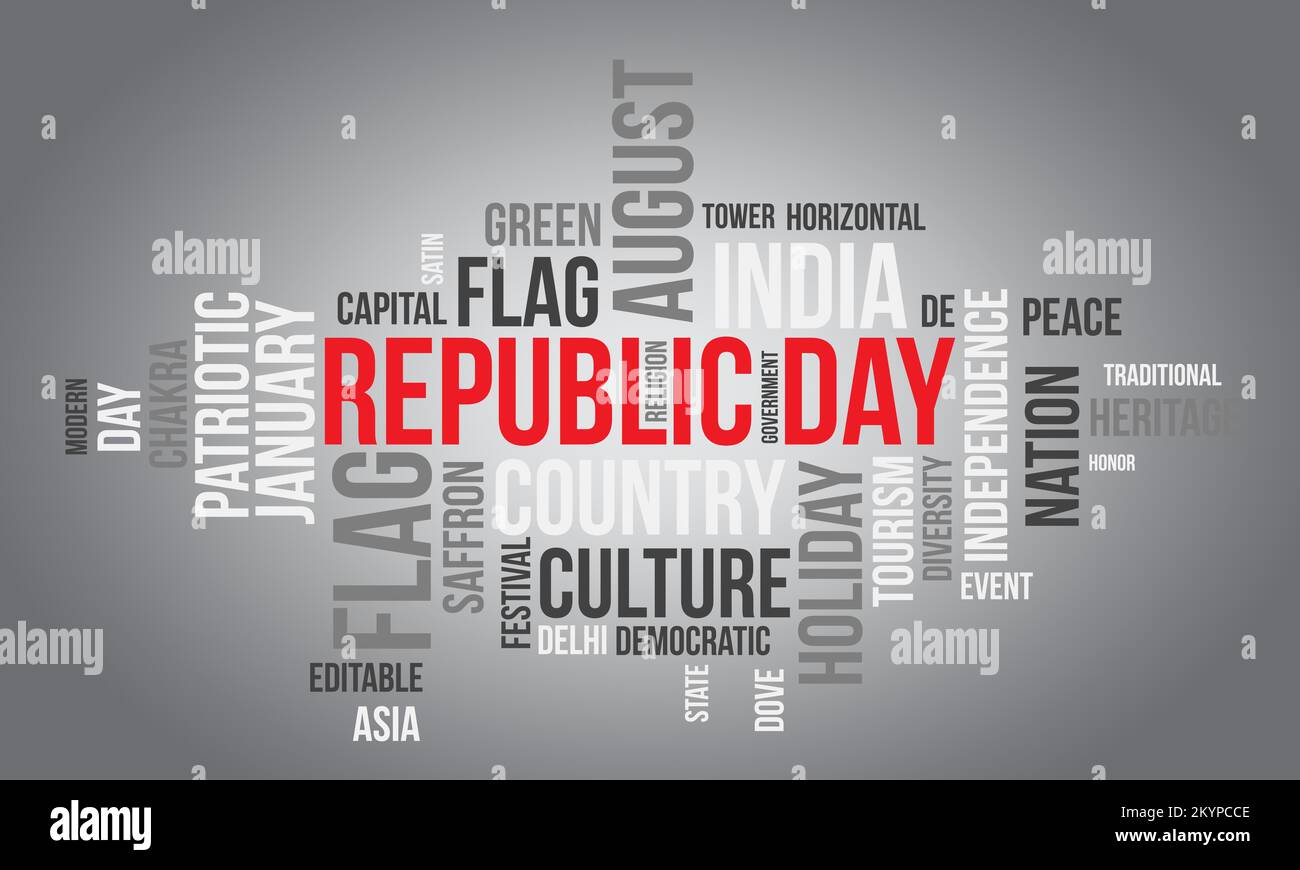 Republic Day word cloud background. Federal awareness Vector ...