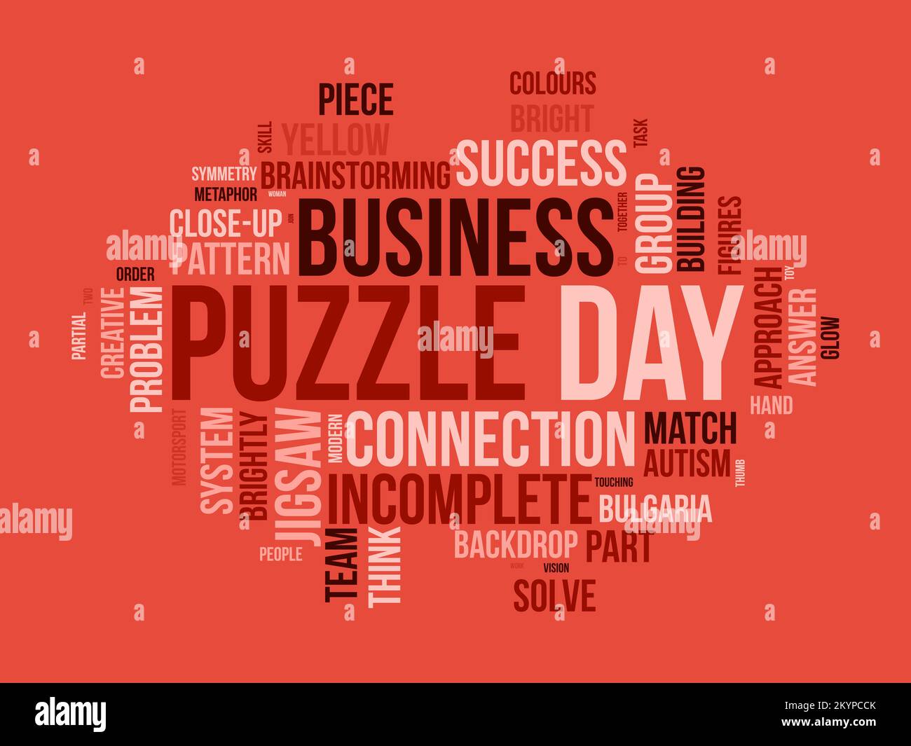 Puzzle Day word cloud background. Activities awareness Vector ...