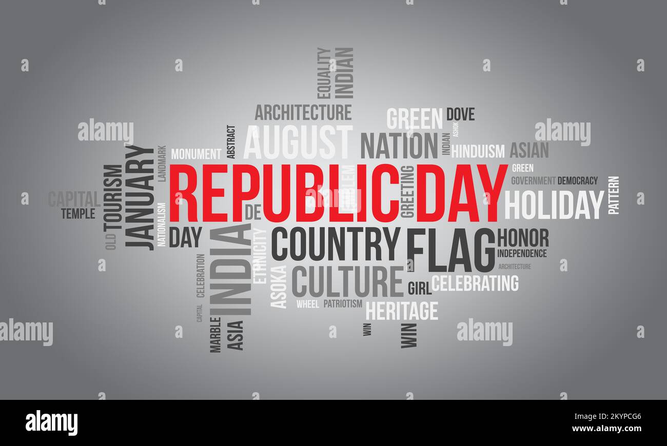 Republic Day word cloud background. Federal awareness Vector ...