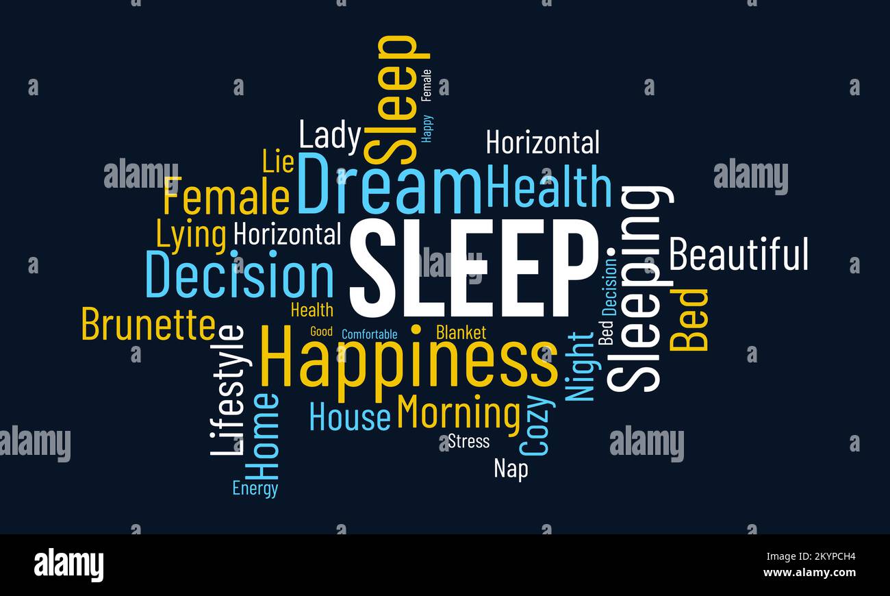 Sleep word cloud background. Health awareness Vector illustration ...