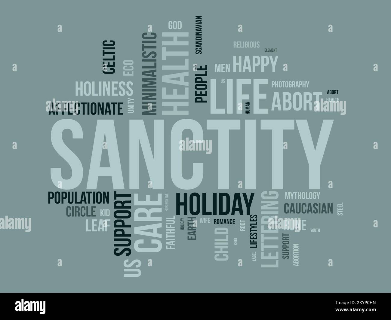 Sanctity word cloud background. Appreciation awareness Vector illustration design concept Stock ...