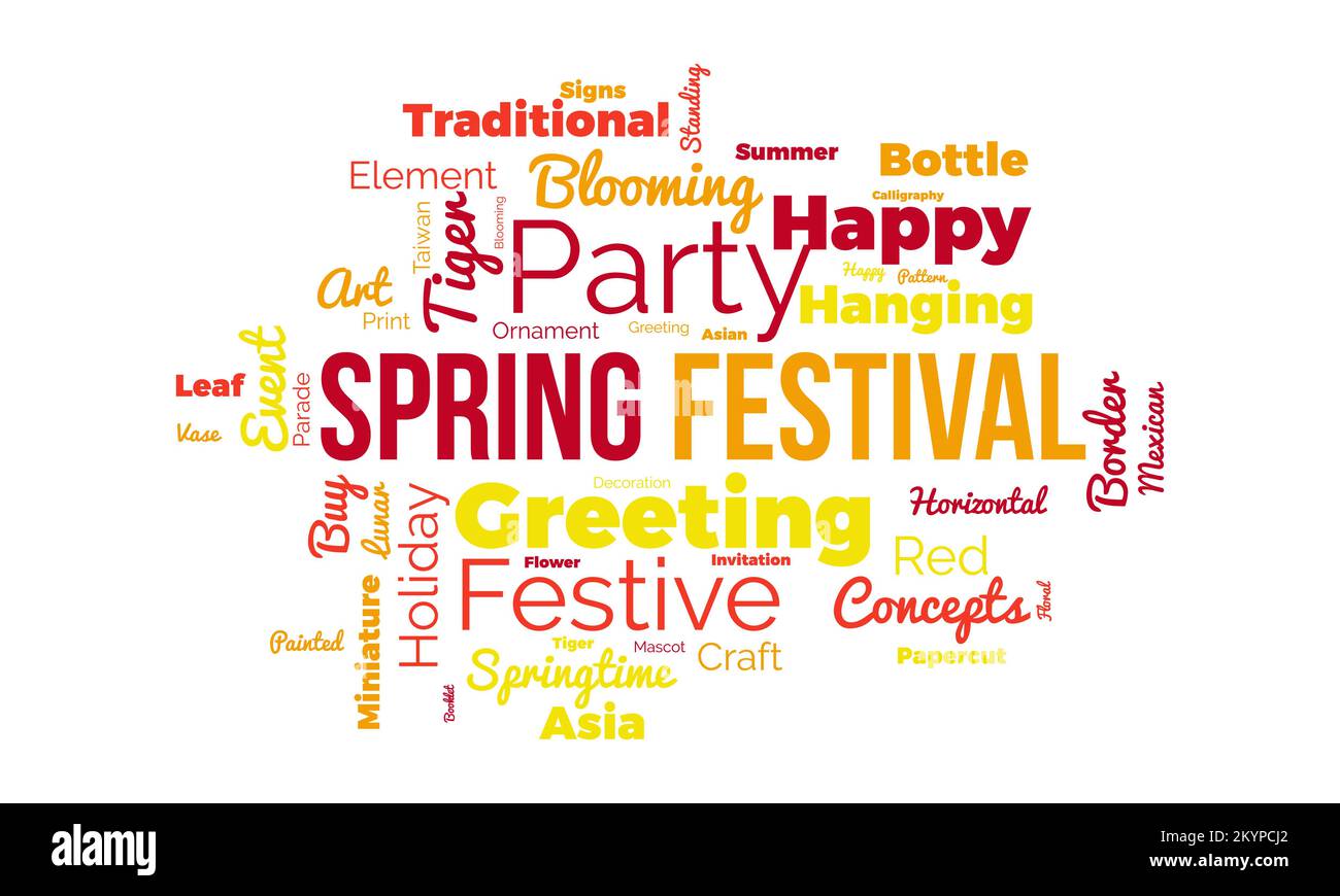 Spring Festival word cloud background. Cultural awareness Vector ...