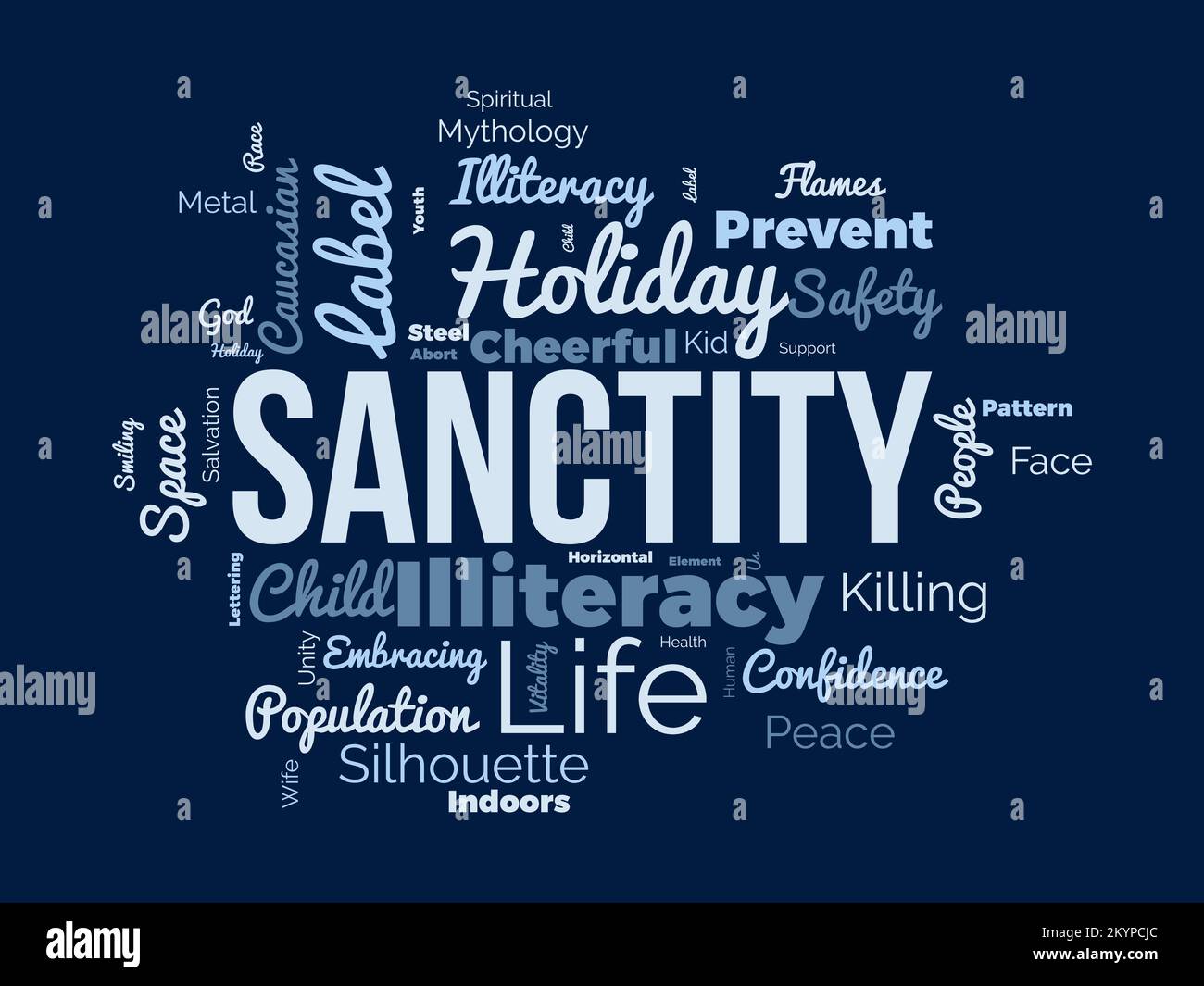 Sanctity word cloud background. Appreciation awareness Vector illustration design concept Stock ...