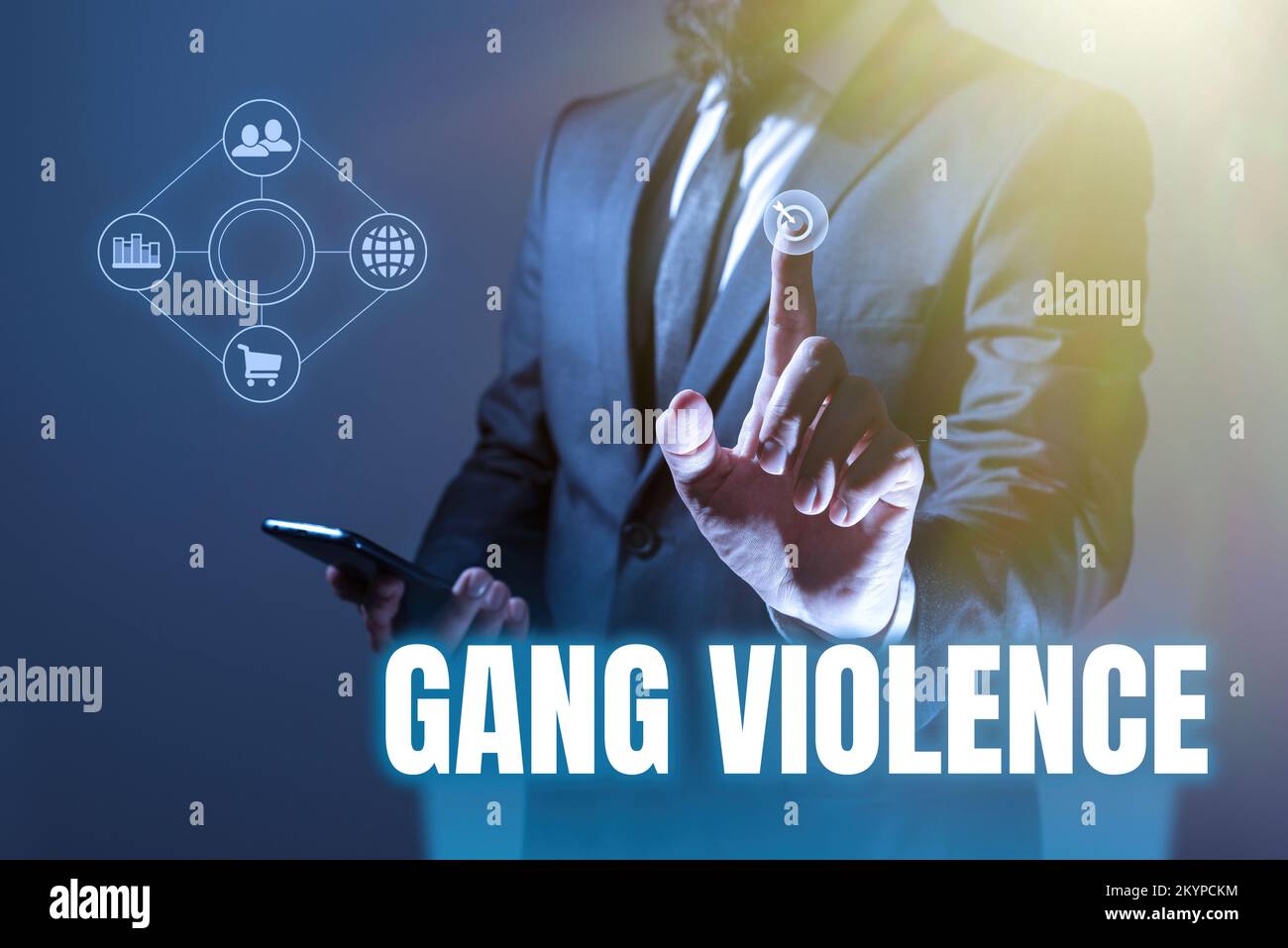 Conceptual display Gang Violence. Internet Concept infringement of the ...