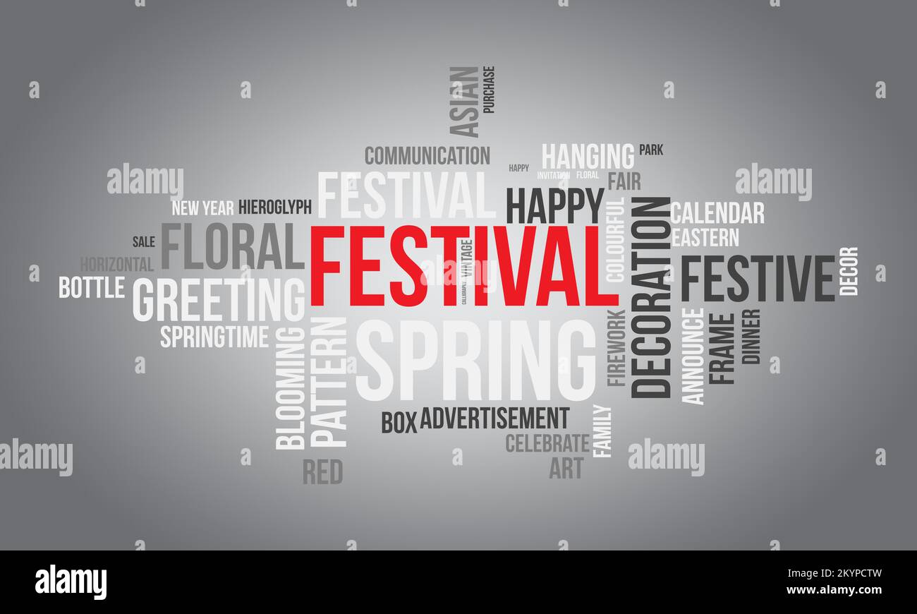 Spring Festival wold cloud background. Cultural awareness Vector ...