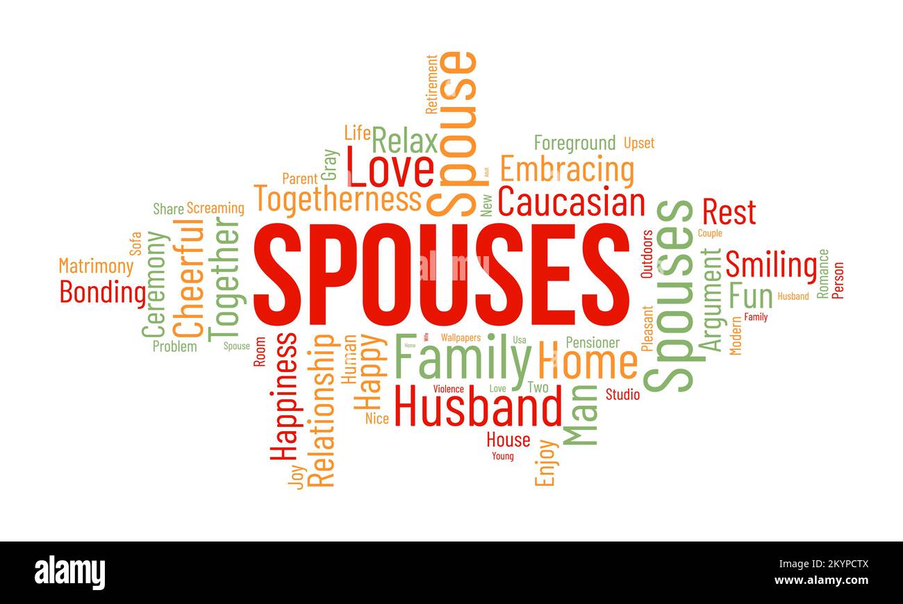 Spouses word cloud background. Relationship awareness Vector ...