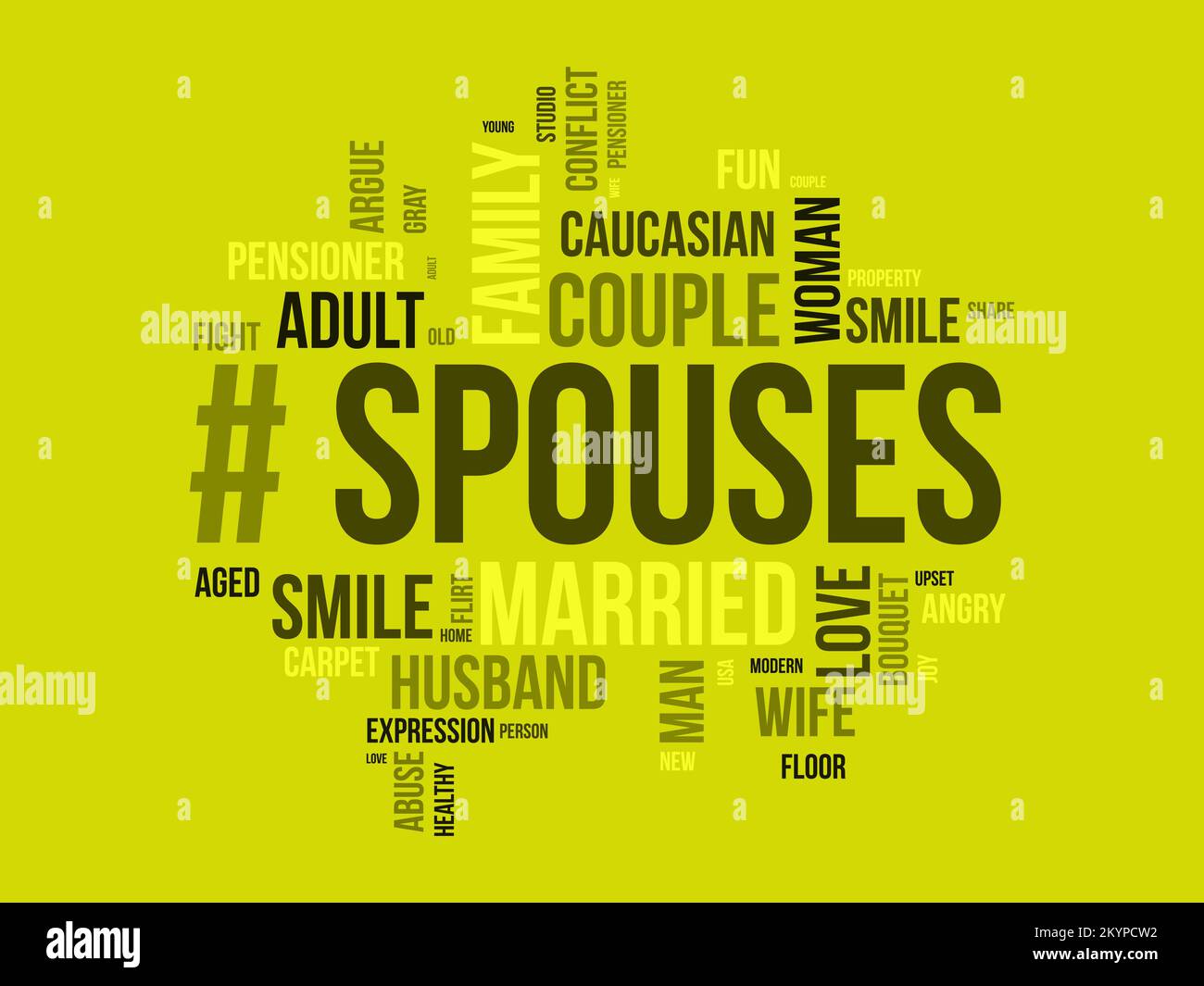 Spouses word cloud background. Relationship awareness Vector ...
