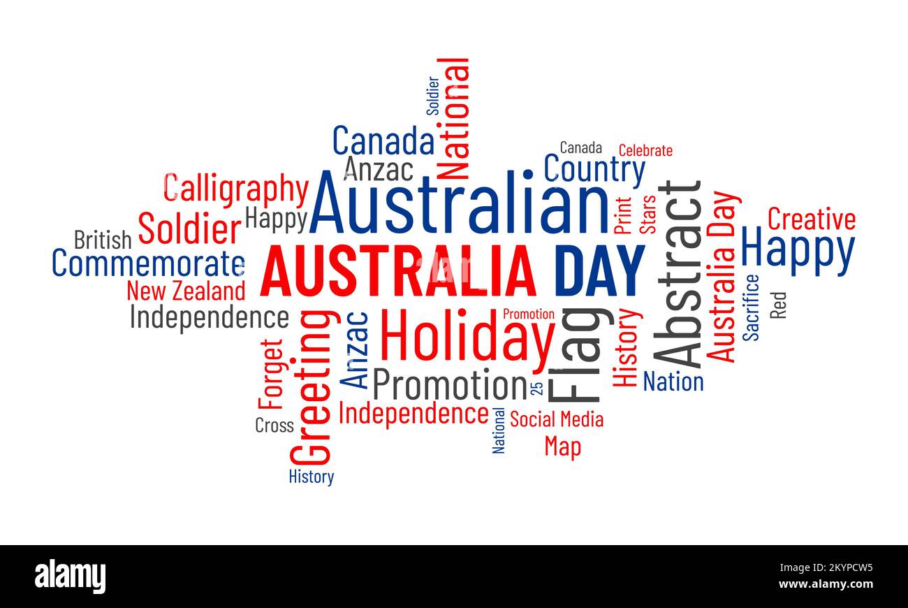Australia Day word cloud background. Federal awareness Vector ...