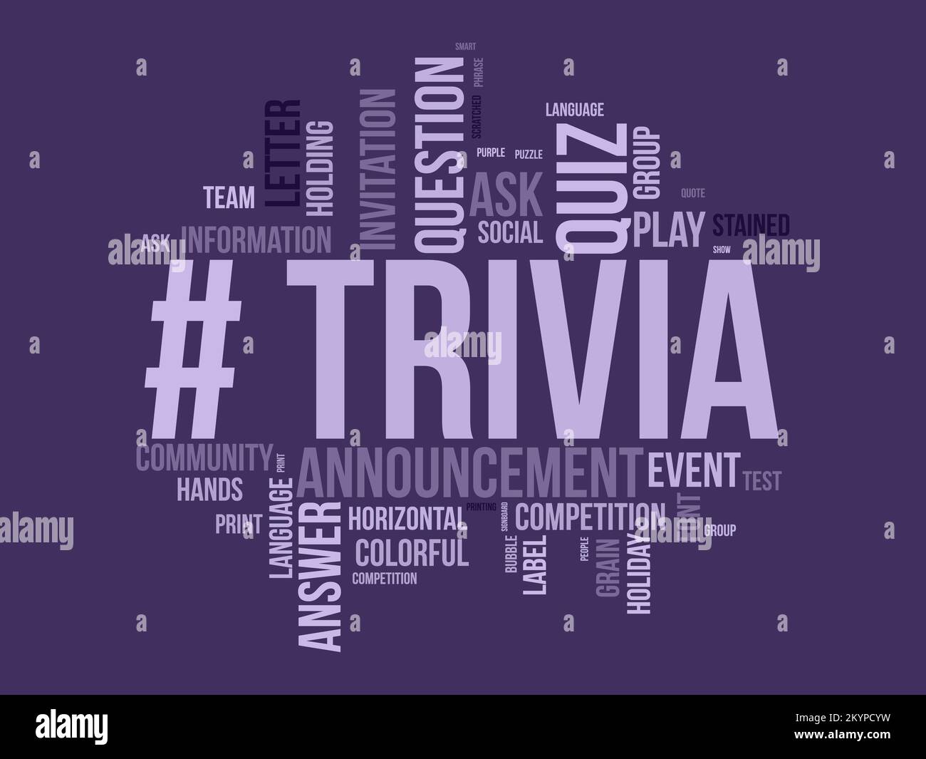 Trivia wordcloud background. Activities awareness Vector illustration ...