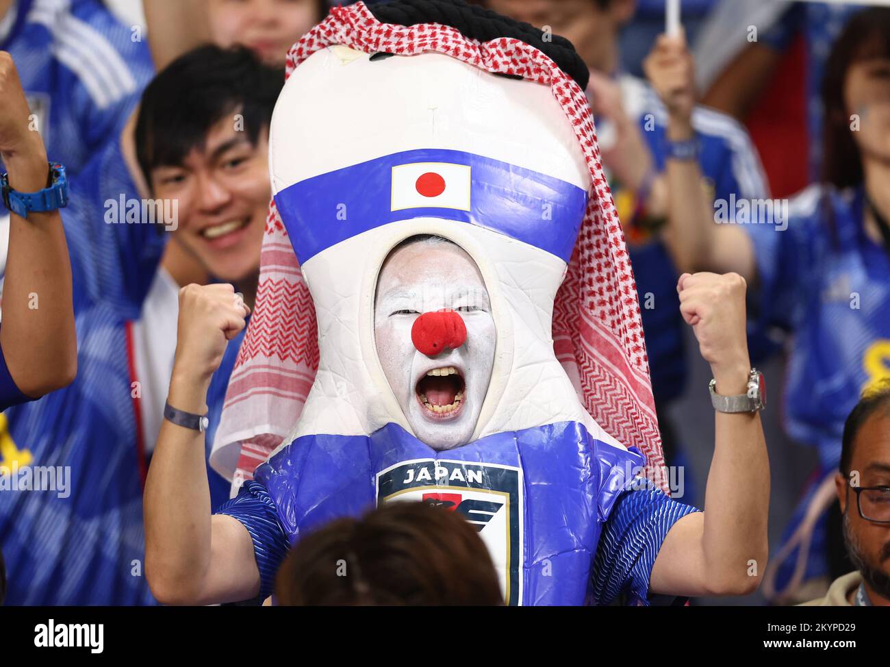 Doha, Qatar, 1st December 2022. Japan fans celebrate the win during the ...