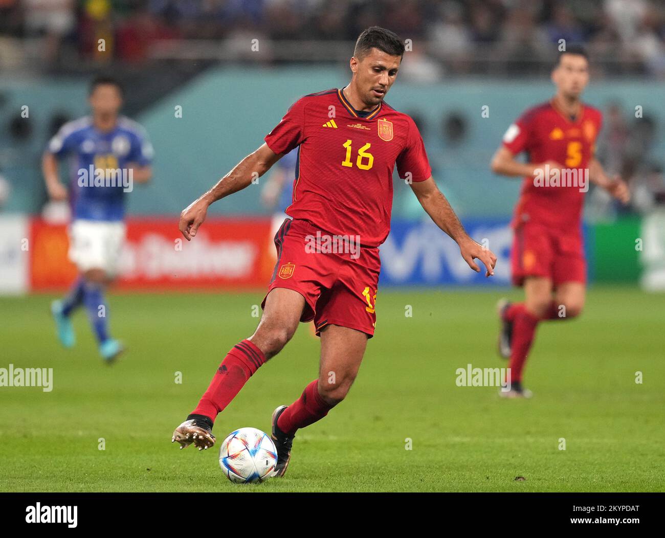 Spain's Rodri during the FIFA World Cup Group E match at the Khalifa ...