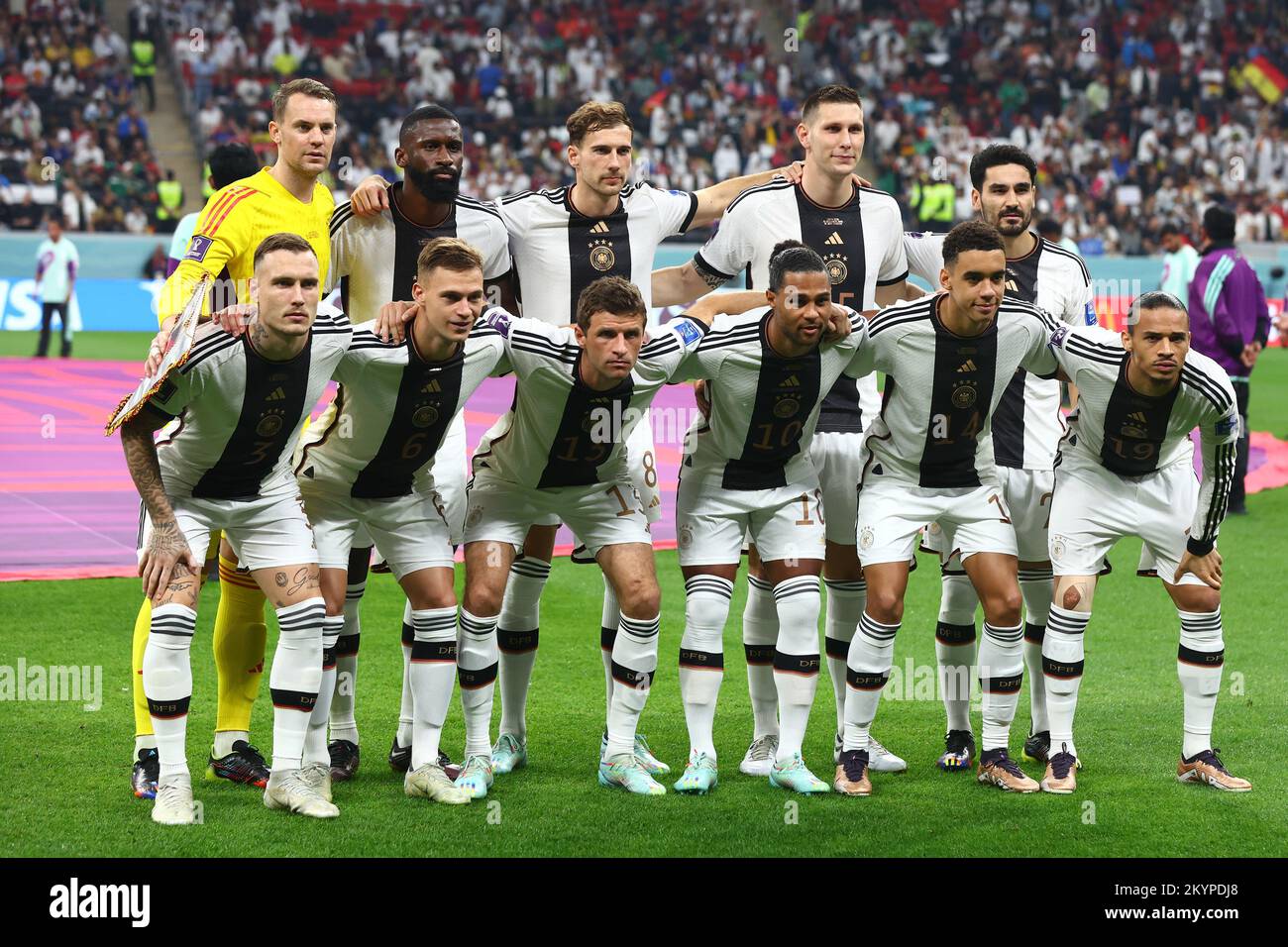Doha, Qatar. 01st Dec, 2022. Germany pose for a team photograph ahead ...