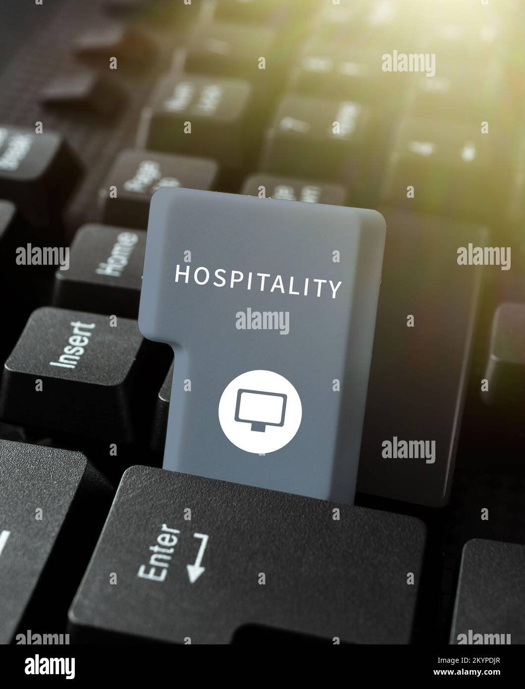 Hand writing sign Hospitality. Business approach the friendly and ...