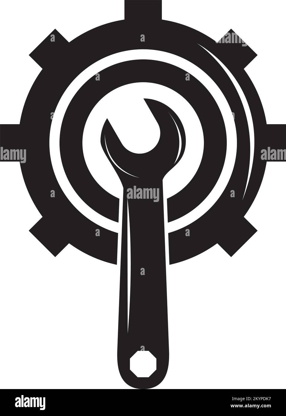 wrench key and gear Stock Vector Image & Art - Alamy
