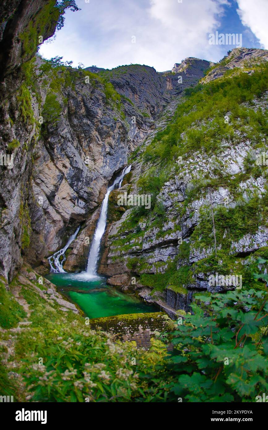 Image of the beautiful Savica Waterfall in beautiful Slovenia Stock ...