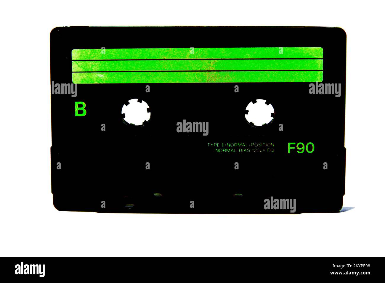 vintage tape recorder audio cassette isolated on a white background ...