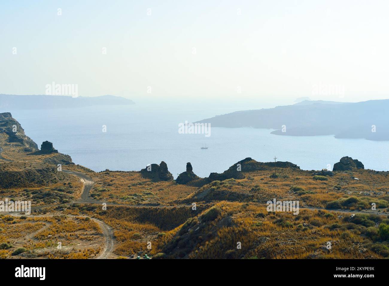 Santorini island landscape, Greece Stock Photo - Alamy